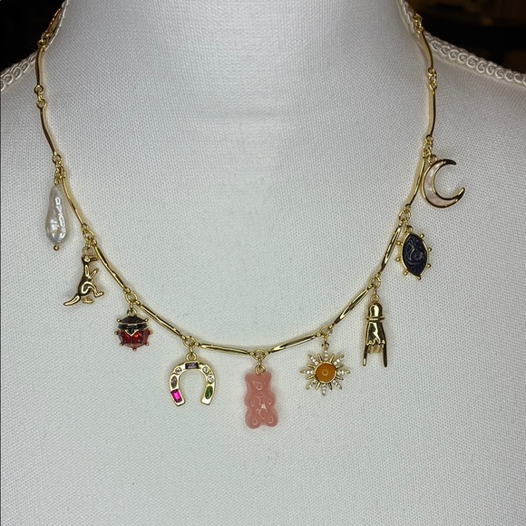Piper K | Jewelry | Piper K Gold And Pink Celestial Charm Necklace ...